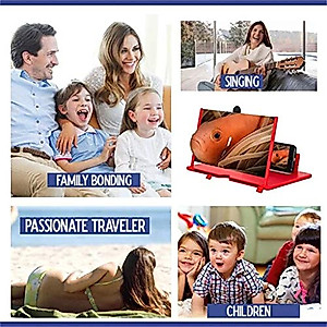 Screen Magnifier 2021 Newest Version - 3D HD Screen Magnifier for Cell Phone, Smartphone Foldable Screen Magnifier, Foldable Phone Stand with Screen Amplifier, Compatible with All Smartphones