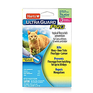 Hartz UltraGuard Pro Topical Flea & Tick Prevention for Cats and Kittens - 3 Monthly Treatments