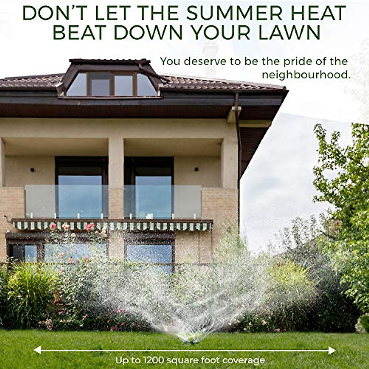 CARPATHEN Garden Sprinkler 360 Rotating - Sprinklers for Yard - Perfect as DIY Irrigation Sprinkler System for Large Area - Lawn Sprinkler That Easily Connects to Your Garden Hose