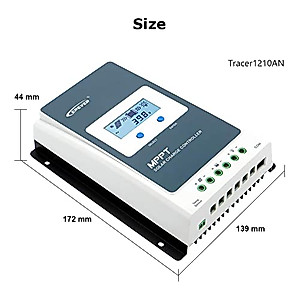 EPEVER 10A Solar Charge Controller MPPT Solar Panel Charge Controller 12V / 24V Auto Working Max PV 100V Solar Charge Battery Regulator with LCD Display for Gel Flooded Sealed Lithium Batteries