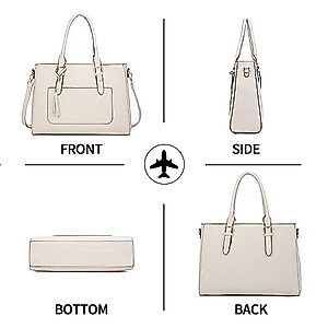 Laptop Tote Bag for Women, Cute Computer Bag Large Laptop Purse Shoulder Handbag Work Tote Briefcase Top Handle Satchel for Women - Beige