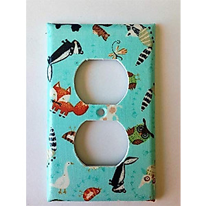 Fox Woodland Animals Light Switch Plate Cover Various Sizes Offered