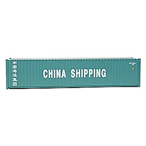 Walthers SceneMaster 949-8151 HO Scale Model of China Shipping (Green, White) 40' Corrugated Container