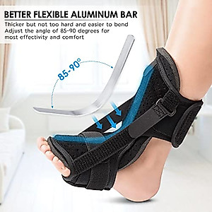 Plantar Fasciitis Night Splint: 2 Packs 2023 Upgraded Plantar Fasciitis Brace with Soft Memory Foam Pad | Ankle Brace for Plantar Fasciitis Relief Achilles Tendonitis Relief Foot Drop Heel Arch Pain Support for Women Men