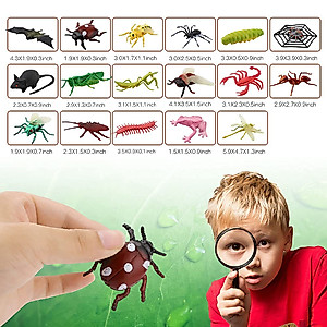 OOTSR 51Pcs Plastic Insects Bugs Toys Realistic Insects and Bugs for Kids Insect Assorted Includes 39Pcs Insect Toys and 12Pcs Lifelike Butterfly for Kids Education Party Favors Prank Toys