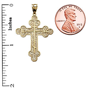 Religious Jewelry 14k Yellow Gold Eastern Orthodox ICXC Cross Pendant