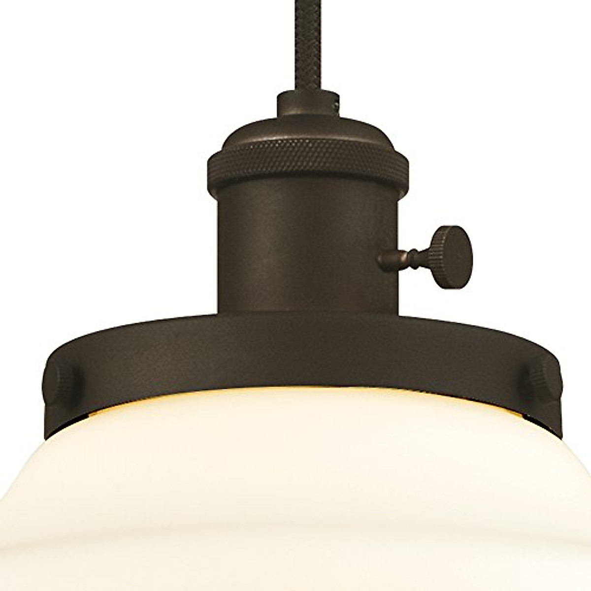Westinghouse Lighting 6346500 One-Light Mini Pendant, Bronze Finish with Frosted Opal Glass, Oiled Rubbed Bron