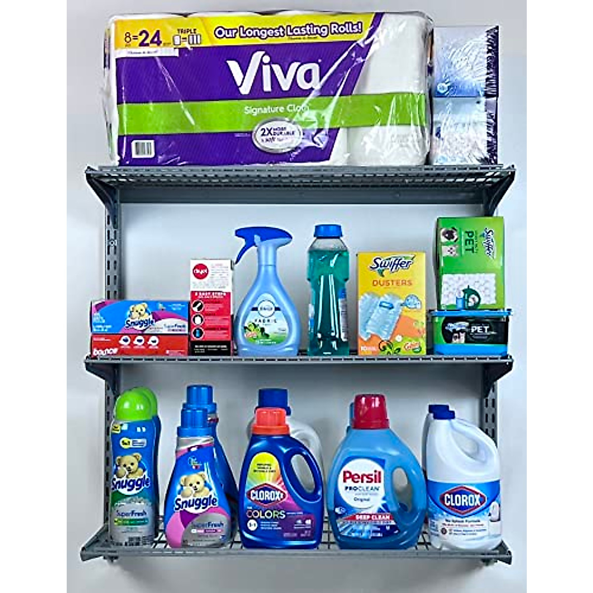 Triton Products 1795 Storability 34-Inch Length by 32-Inch Height Wall Mount Shelving Unit with 3-Wire Shelves