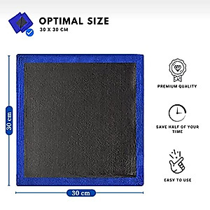 Clay Bar Towel Pack of 2 with 2 Gifted Gloves AutoCare Fine Grade Microfiber Clay Towel Auto Detailing Towel Clay Bar Alternative for Car Detailing-Blue