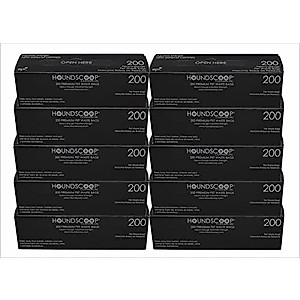 HOUNDSCOOP® Case of 2000 Pet Waste Bags on Roll (10 Rolls of 200 bags per roll) Dog Waste Station Bags for HOA, Residential, commercial roll bag for Poop Station Dispensers