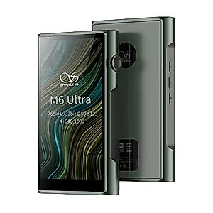 SHANLING M6 Ultra MP3/MP4 Player,Portable Music Player,Hi-Res Bluetooth Audio Player,2.4G/5G WiFi|5.0in Screen|4+64GB|16X MQA|4X AK4493SEQ|Android10 Snapdragon 665|3.5&4.4mm|900mW@32Ω Output (Green)