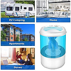 Portable Mini Washing Machine Wash Shoes Wash Clothes and Spin-dry, Semi-Automatic, 10 lbs Capacity,Mini Washer for Apartments Camping Dorms Business Trip College Rooms