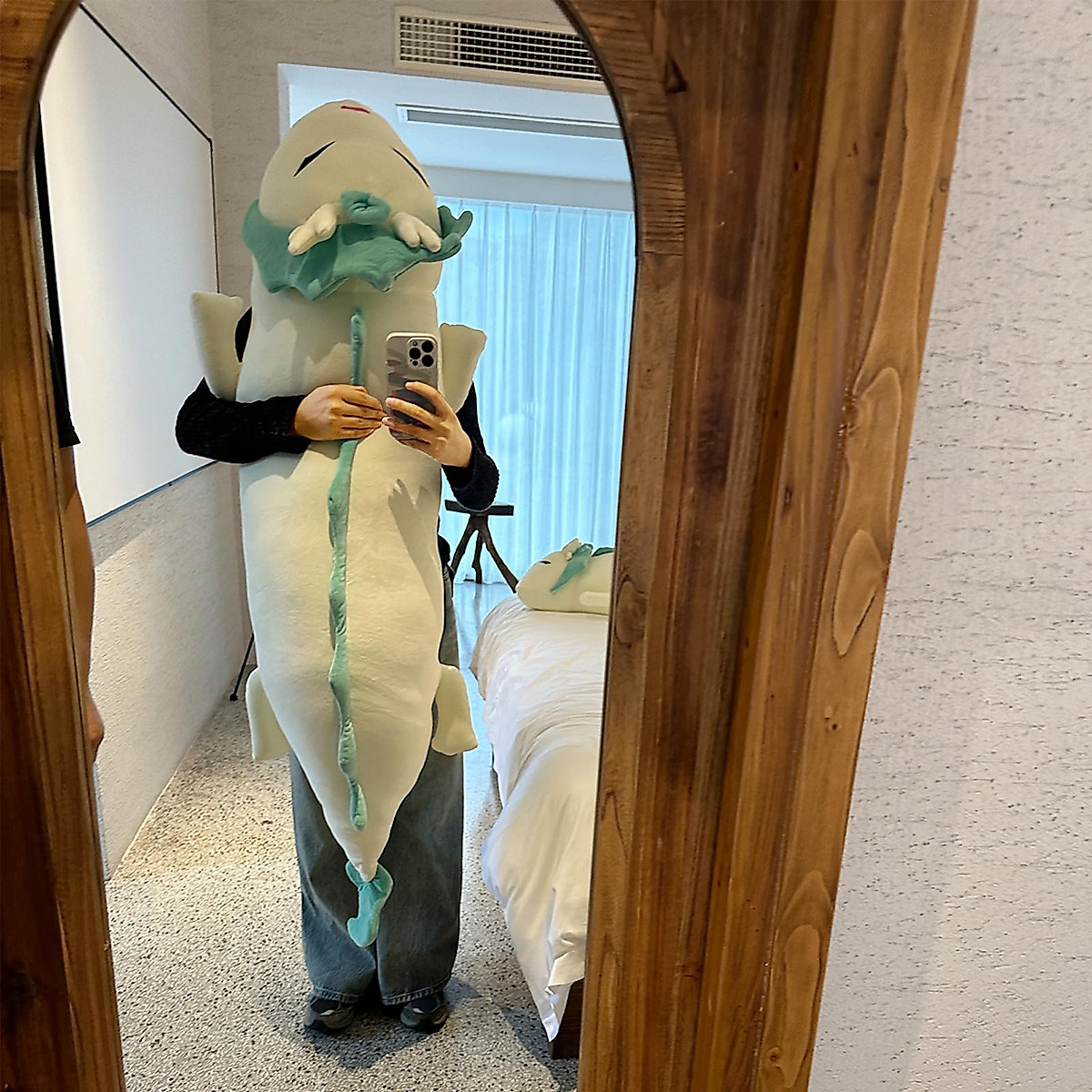 Hofun4U Dragon Plush Pillow, 57 Inch Dragon Stuffed Animals, Christmas Birthday Gift for Adults Kids Girls Boys