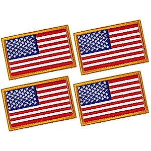 4 PCS Tactical Patches of USA US American Flag, with Hook and Loop for Backpacks Caps Hats Jackets Pants, Military Army Uniform Emblems, Size 3x2 Inches