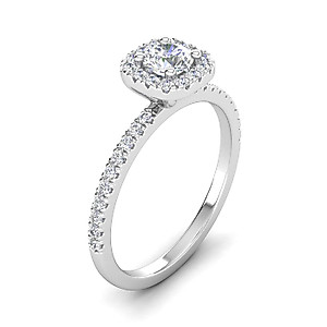 1/2ctw Diamond Halo Engagement Ring in 10k White Gold