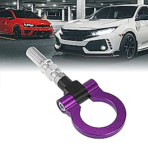X AUTOHAUX Purple Aluminum Alloy Front Bumper Trailer Ring Eye Towing Tow Hook Screw for Japanese Car