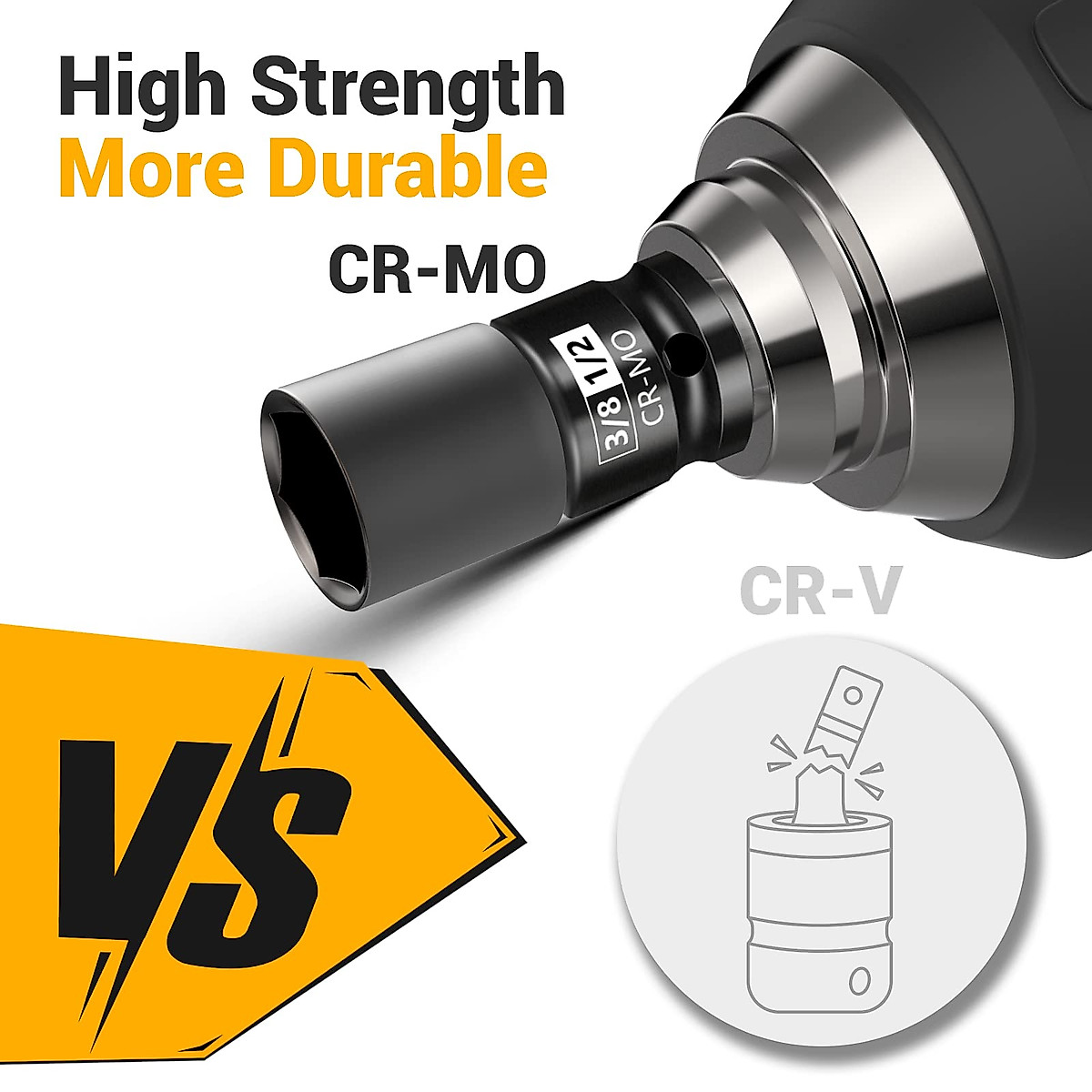 Socket Adapter Set Tools for Men - 1/4" 3/8" 1/2" Impact Adapter Father's Day Gifts from Daughter Son Wife CR-MO Drill Wrench Ratchet Drive Sockets Reducer Extension Impact Driver Bit Set Cool Gadgets