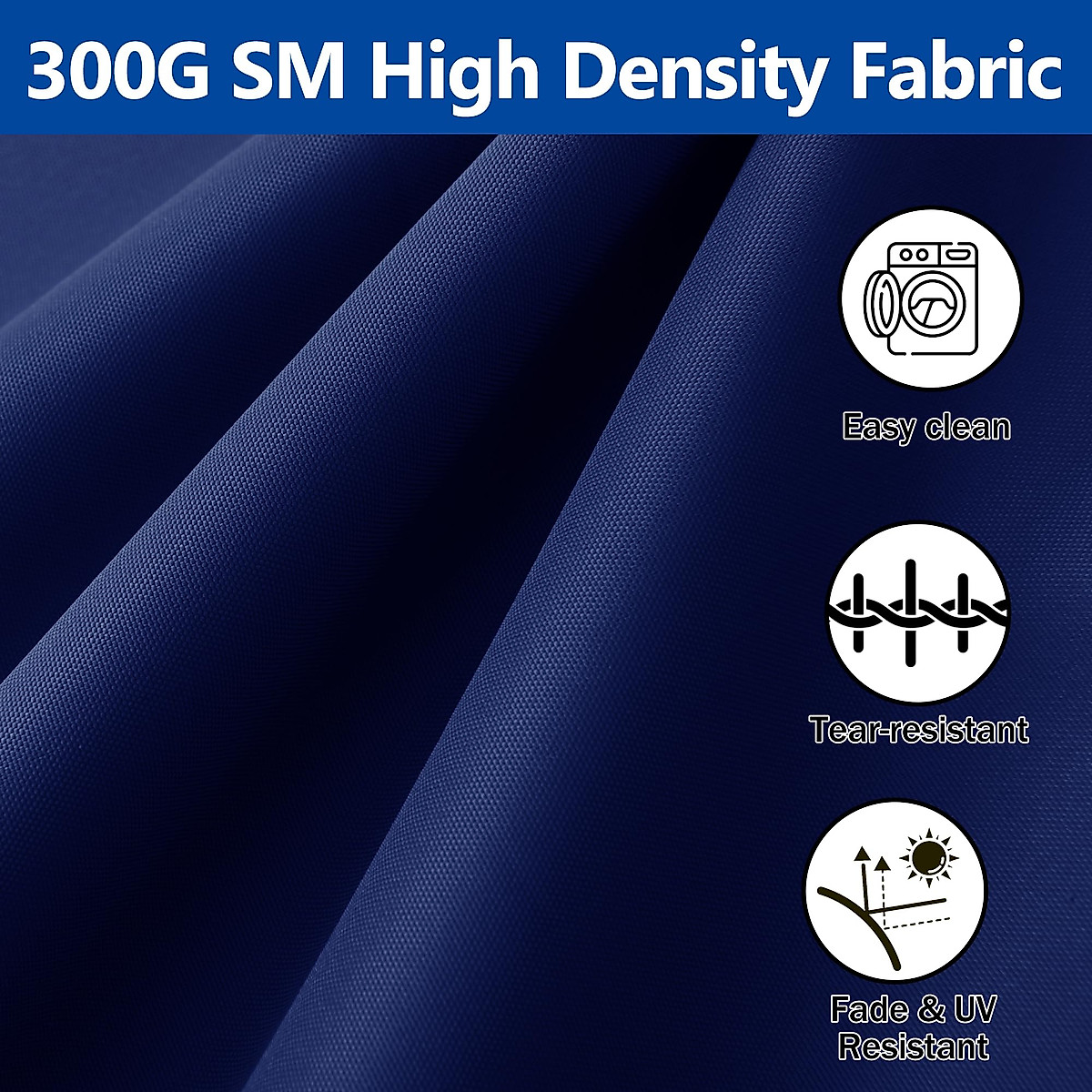 Comcaver 3 Pack Outdoor Cushions Set for Rattan Chair Wicker Sofa, Waterproof Patio Cushions Set for 4 Pieces Seater Outdoor Furniture Conversation, Navy