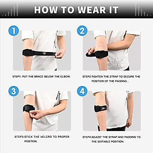 INDEEMAX Tennis Elbow Brace for Men & Women Golfers Tennis Elbow Strap Pain Relief Tendonitis Elbow Brace Adjustable Forearm Band with Compression Pad