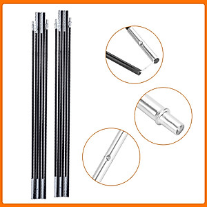 Gaeirt Awning Rod, Foldable Multi Sections Adjustable Camping Tent Pole for 1-2 Person Campin