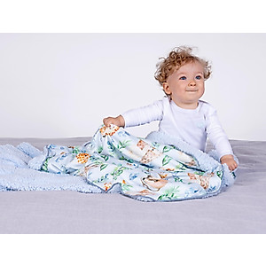 Newborn Blankets for Boys Warm Sherpa Blanket Light Blue, 30"x40" Mink Cozy Soft Baby Blankets Baby Shower Gifts - Newborn Essentials Must Haves-Machine and Dryer Safe, Baby Gifts by BAMBINO CREATIONS