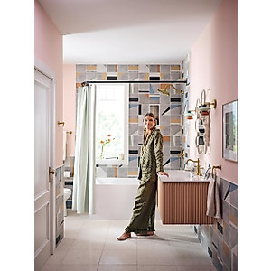 Moen Weymouth Brushed Gold Posi-Temp Shower Trim Kit, Valve Required, including 9-Inch 2-Spray Rainshower, TS32102BG