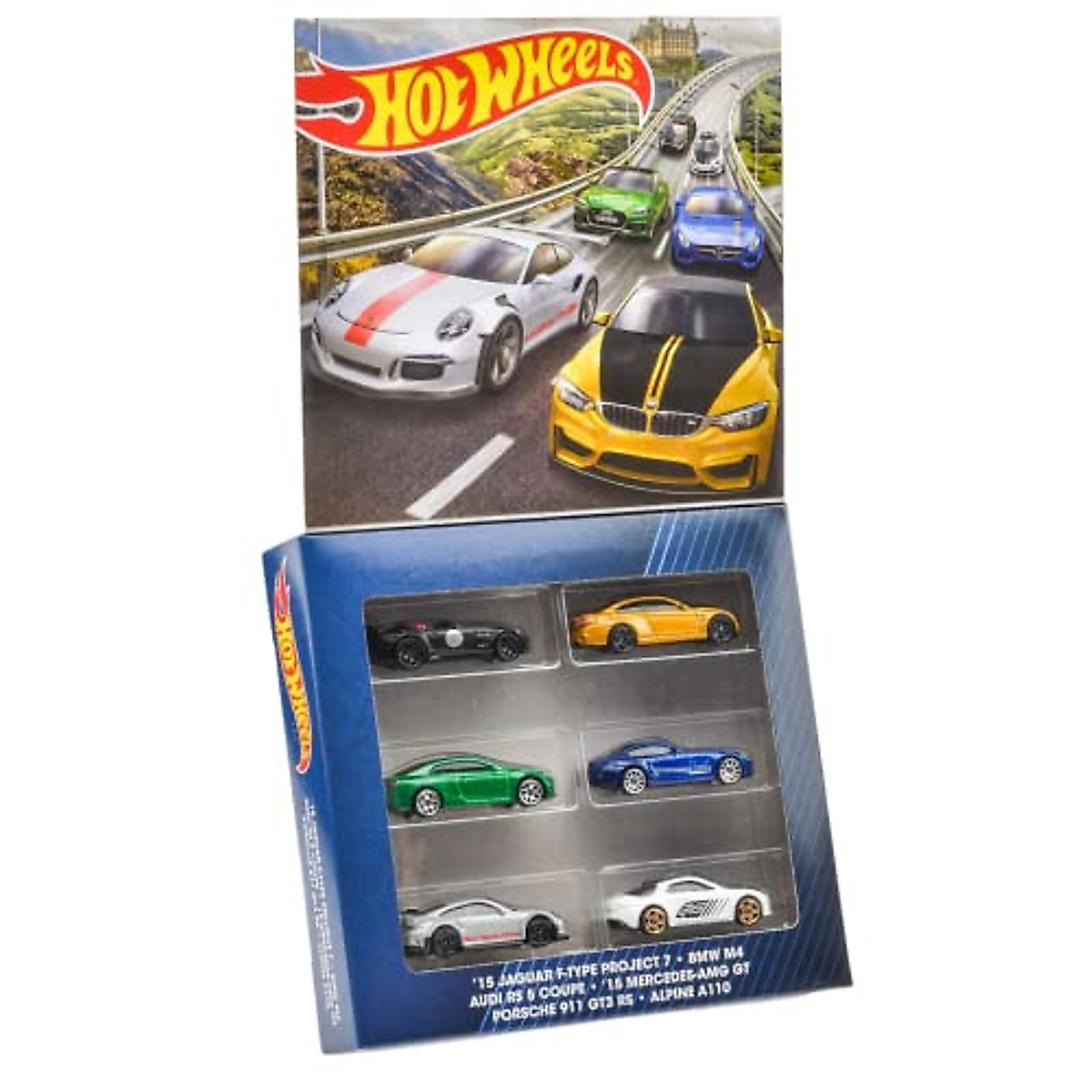 Hot Wheels Themed Multipacks of 6 Toy Cars, 1:64 Scale, Authentic Decos, Popular Castings, Rolling Wheels, Gift for Kids 3 Years Old & Up & Collectors