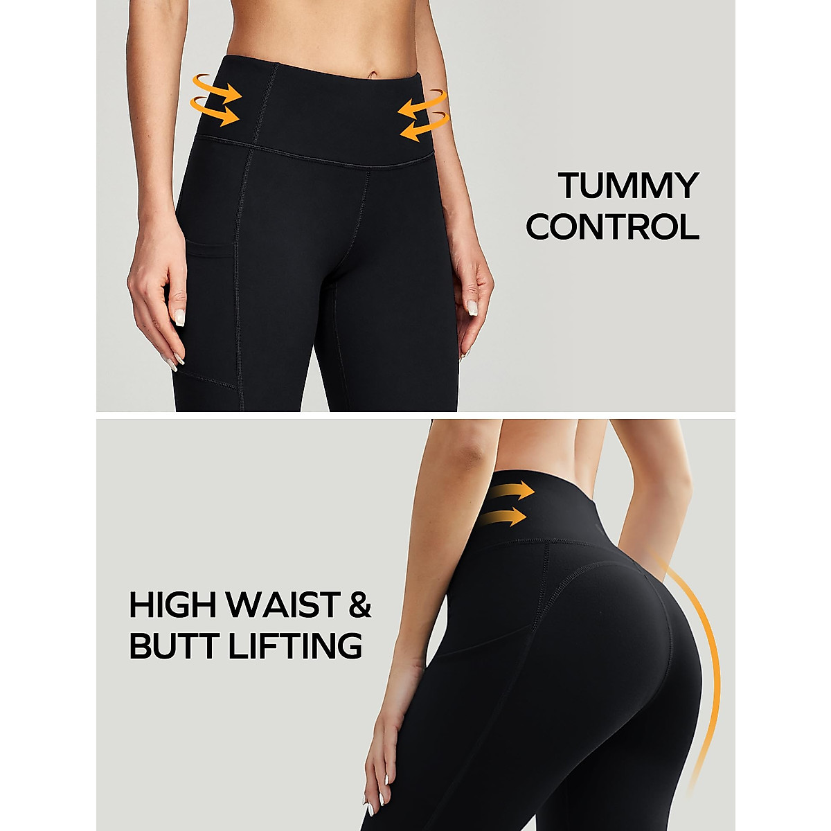 Ewedoos Womens Yoga Pants High Waisted Leggings with Pockets Workout Leggings for Women Tummy Control Compression Pants Black