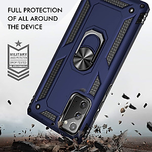 Meifei case for Samsung Galaxy Note 20 Case, Military Grade 360 Degree Rotating Metal Ring Holder Kickstand Protective Phone Cover for Samsung Galaxy Note 20 (5G) 6.7”, 2020 Released Blue