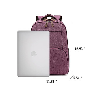 Business Laptop Backpack for Men Women, Travel Backpack Airline Approved, Work College School Backpack with Multi Pocket (Purple)