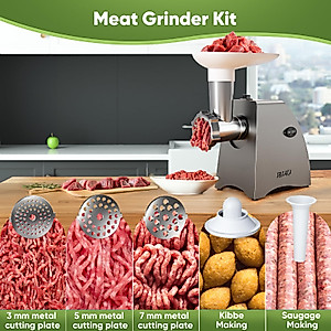 EBEAKA 2 in 1 Electric Cheese Grater and Meat Grinder for Home Use, Kube Maker, Sausage Maker, Fruit, Vegetable Slicer, Cheese Shredder for Block Cheese, Salad Maker