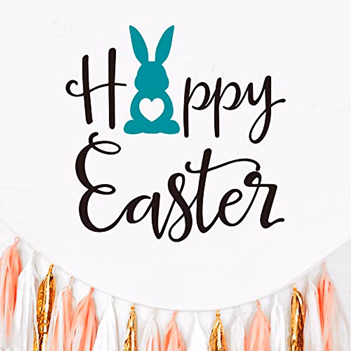 Summerjokes Happy Easter Funny Wall Sticker Decals Vinyl Removable Room Home Decoration, Family Living Room Kitchen Hotel Lobby Party Decoration Wall Decoration Glass Window Decoration