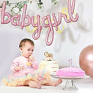 Baby Girl Balloon Rose Gold for Baby Shower Decorations Hand Writing Style Foil Balloon for It’s a Girl Party Birthday Party