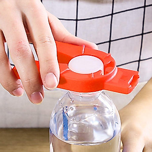 Senzeal 2PCS Multifunctional Water Bottle Opener for Weak Hands and Seniors with Arthritis - Bottle Squeeze Lids and Plastic Grip Orange