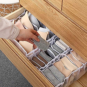 BADASS SHARKS Underwear Organizer 3 Set Foldable Bra Underwear Organizer Drawer Divider Storage Organizer for Underwear Socks Ties Bras Women Underwear Storage Compartment Box