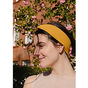 DRESHOW 8 Pack Girls Turban Wide Headbands for Women Headwraps Knotted Elastic Yoga Workout Solid Color Hair Accessories