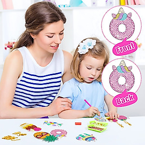 MTLEE 10 Sets Arts and Crafts for Kids Ages 8-12 5D Diamond Painting Keychain Kits Gem Art Kits for Girls Crafts Gem Painting Kits Diamond Art Gift Idea for Age 4, 5, 6, 7, 8, 9, 10-12 (Sweets)