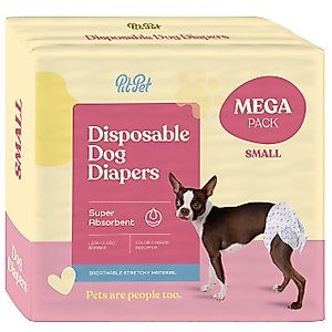 Comfortable Female Dog Diapers - 12-Pack Super Absorbent Disposable Doggie Diapers - FlashDry Gel Technology & Wetness Indicator - Leakproof Diapers for Dogs in Heat, Excitable Urination, Incontinence