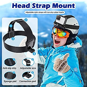 ZOOKKI Action Camera Accessories Kit for GoPro Hero 11 10 9 8 7 6 5 4 3 Black Sliver Session Fusion Max- Accessory Package for AKASO APEMAN SJCAM DBPOWER Insta360 Xiaomi Yi DJI Osmo and More