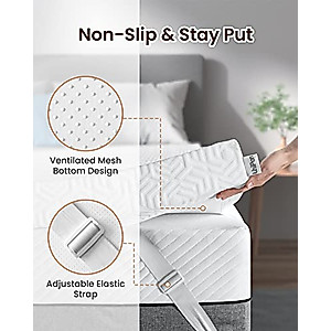 UniPon 4 Inch Gel Memory Foam Mattress Topper Queen, Medium Firm Mattress Topper, High Density Foam Bed Topper for Pressure Relief, Removable & Washable Cover, CertiPUR-US Certified