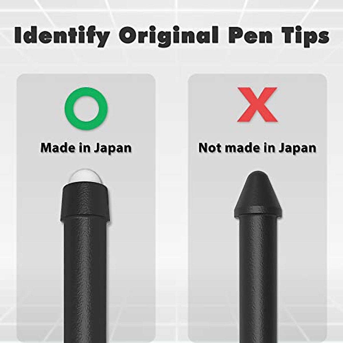 RENAISSER Pen Tips for Surface Pen, Made in Japan, Original HB-Type, Compatible with Microsoft Surface Pro 2017 Pen, Surface Pro 4 Pen, Raphael 520/520C/520BT/530, 3 Packs
