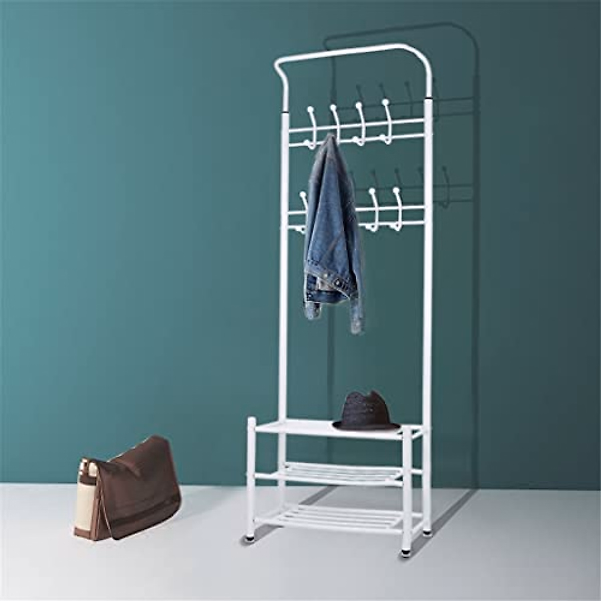 n/a Metal Hanger Marble Hanger Floor Bedroom Living Room Hanging Clothes Modern and Simple (Color : Silver, Size : 185 * 66 * 30cm)