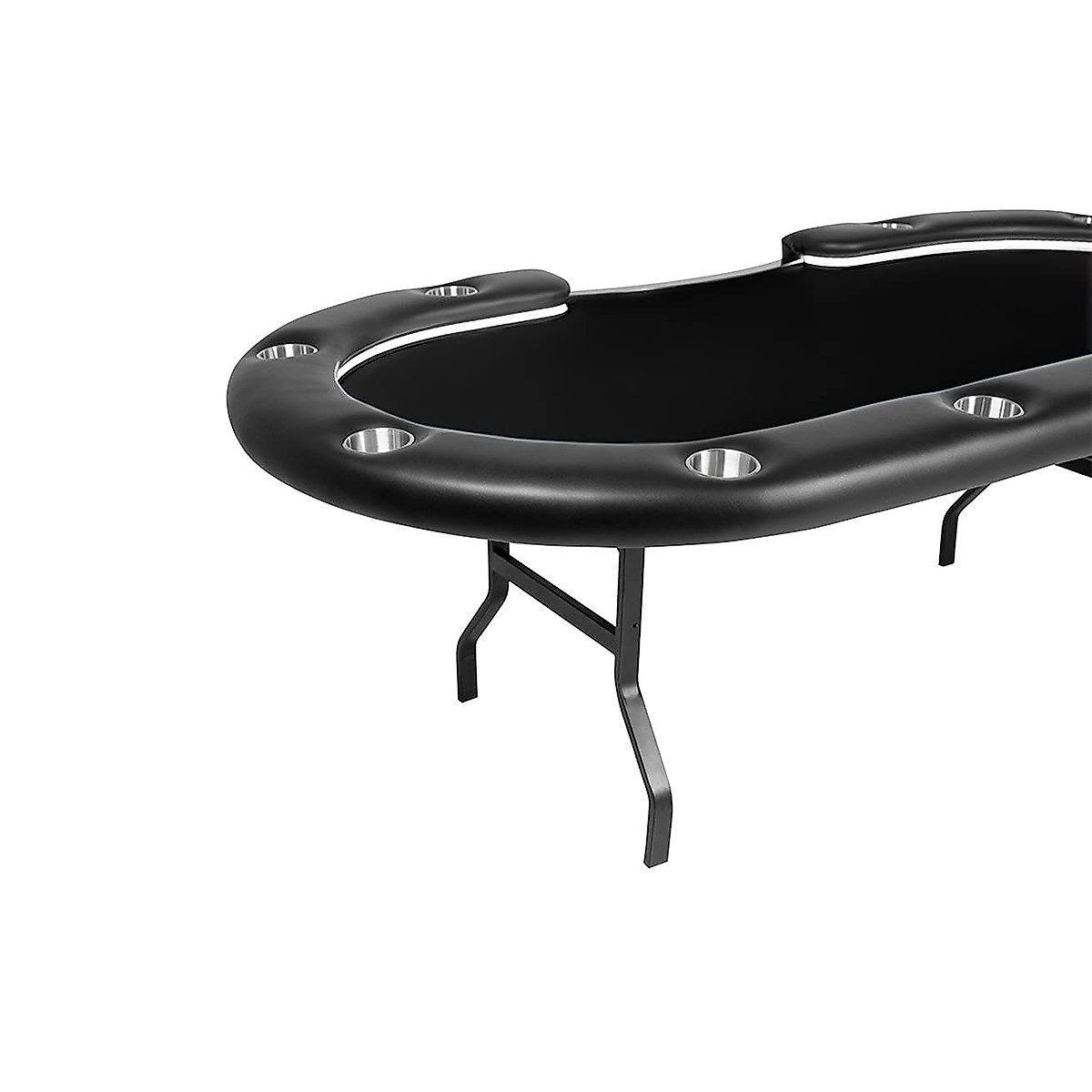 BBO Poker Aces Pro Alpha Lighted Folding Poker Table for 10 Players with Felt Playing Surface, 96.5-Inch Oval (Black)