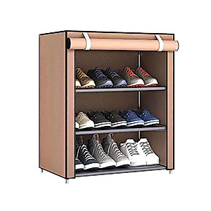 ANMMBER Simple Shoe Rack Multi-Layer Dust-Proof Household Shoe Rack Dust Resistance Lattices Non-Woven Fabric Shoe Rack (Color : D)