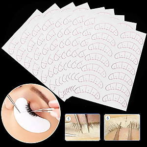 DEWIN Eye Mapping Stickers, Lash Map Under Eye Stickers Eyelashes Stickers for Lash Beginner Training and Practice 140 Pcs / 10-Sheets