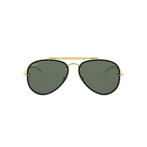 Ray-Ban RB3584N Blaze Aviator Sunglasses, Gold/Dark Green, 61 mm