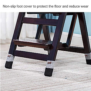 GMZ&KEHC Wooden Step Stool for Adult with Strong Load Capacity, Multi-Purpose 2/3-Step Ladder/Counter Chair, Folding Portable Wooden Step Stool, Anti-Slip & Lightweight (No Assembly),White,2 Stes