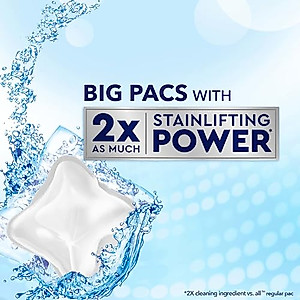 all Mega Pacs Laundry Detergent Pacs, Free Clear for Sensitive Skin, Unscented and Dye Free, 56 Count