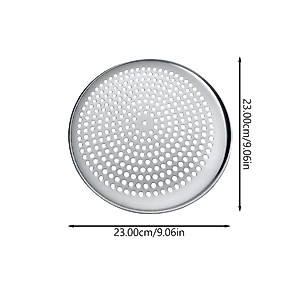 YARDWE Pizza Pan for Oven, 9 inch Nonstick Round Pizza Baking Sheet, Stainless Steel Pizza Pan with Holes, Nonstick Bakeware for Home Baking Kitchen Oven Restaurant (9 inch)