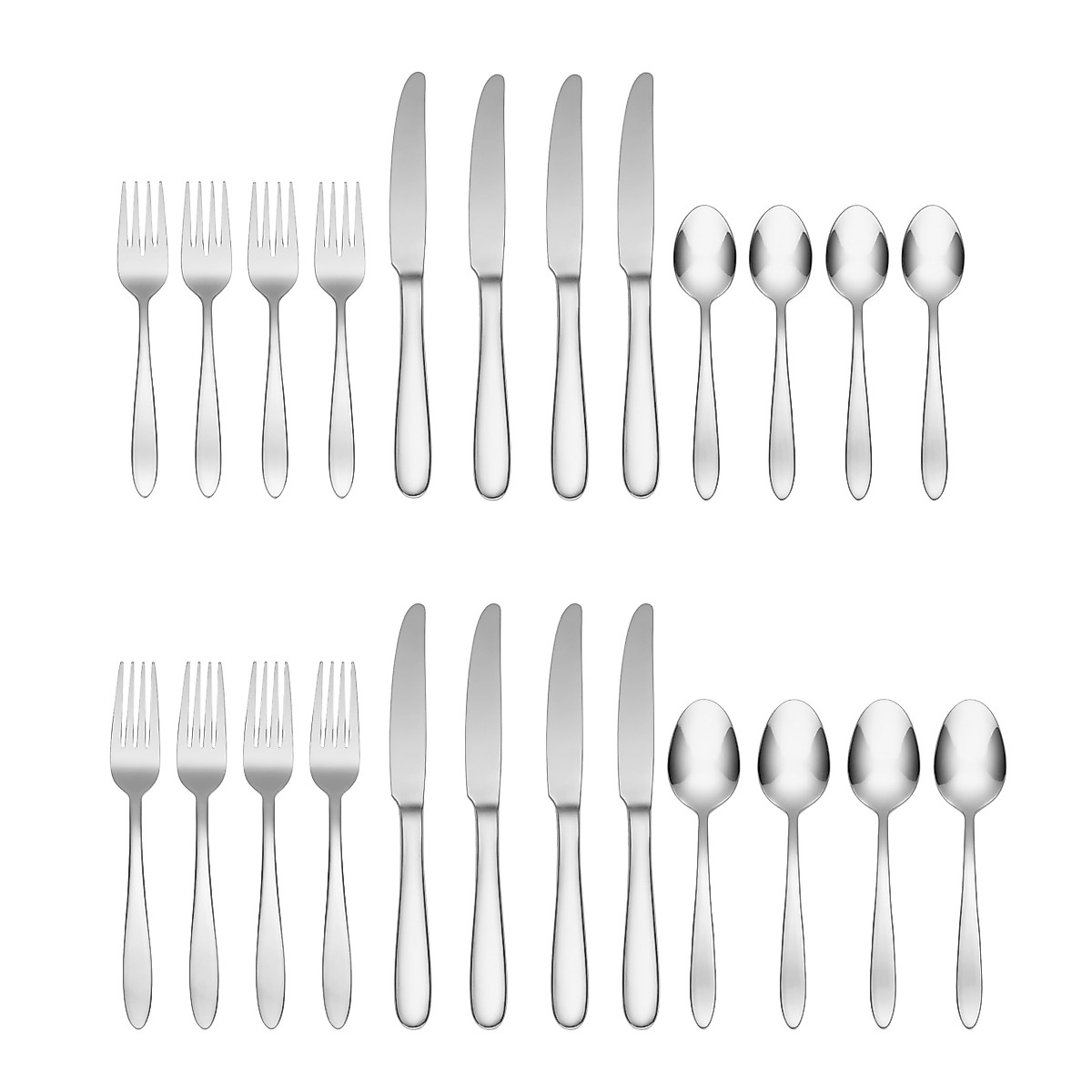 Oneida Mooncrest 20-Piece Flatware Set, Service for 4, Silver